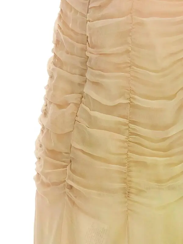 GIOVANNI BEDIN Smocked Silk-chiffon Dress