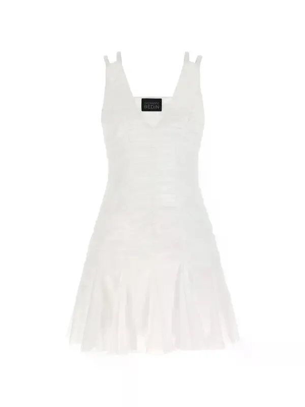 GIOVANNI BEDIN Cotton Smock Effect V-neck Sleeveless Mini Dress