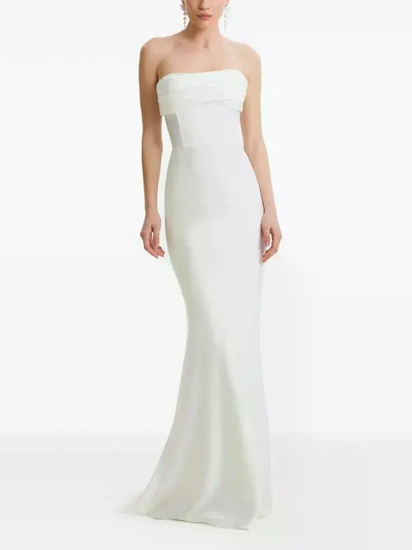FRAMBOISE Lyris Strapless Draped Maxi Dress