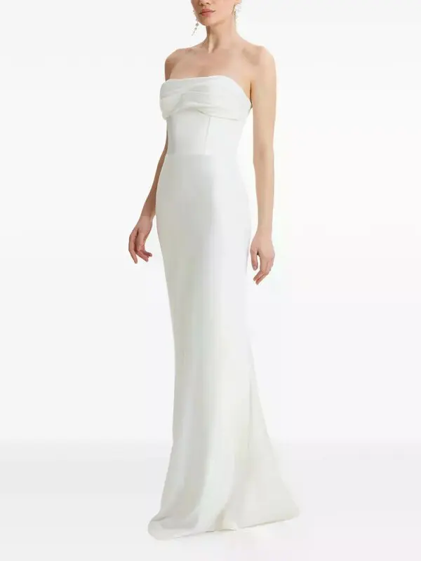 FRAMBOISE Lyris Strapless Draped Maxi Dress