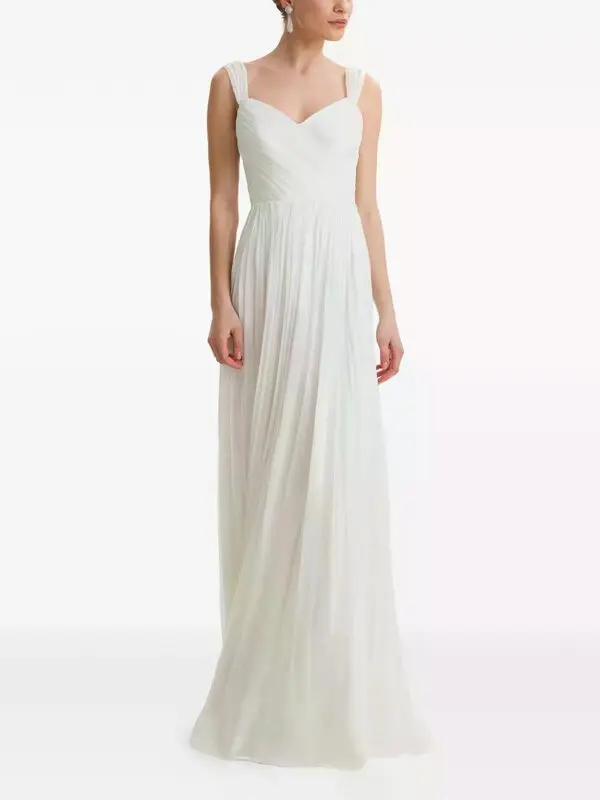 FRAMBOISE Delano Pleated Lace-up Maxi Dress