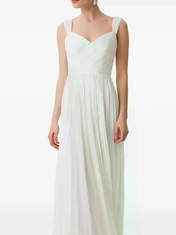 FRAMBOISE Delano Pleated Lace-up Maxi Dress