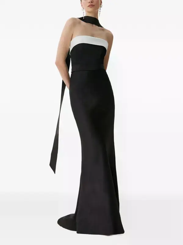 FRAMBOISE Hilary Strapless Colour-block Maxi Dress