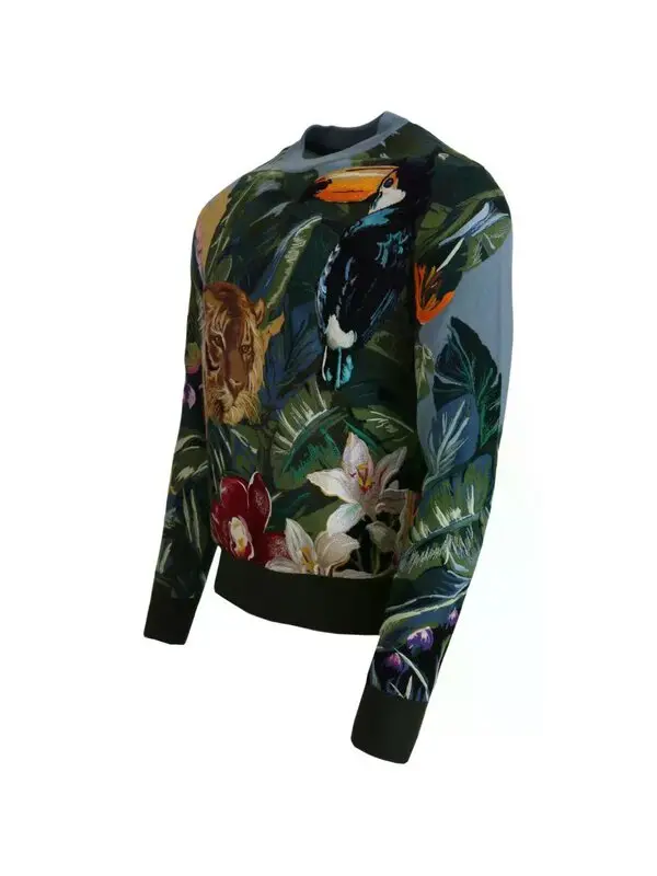 Dolce & Gabbana Embroidered Tropical-pattern Sweater