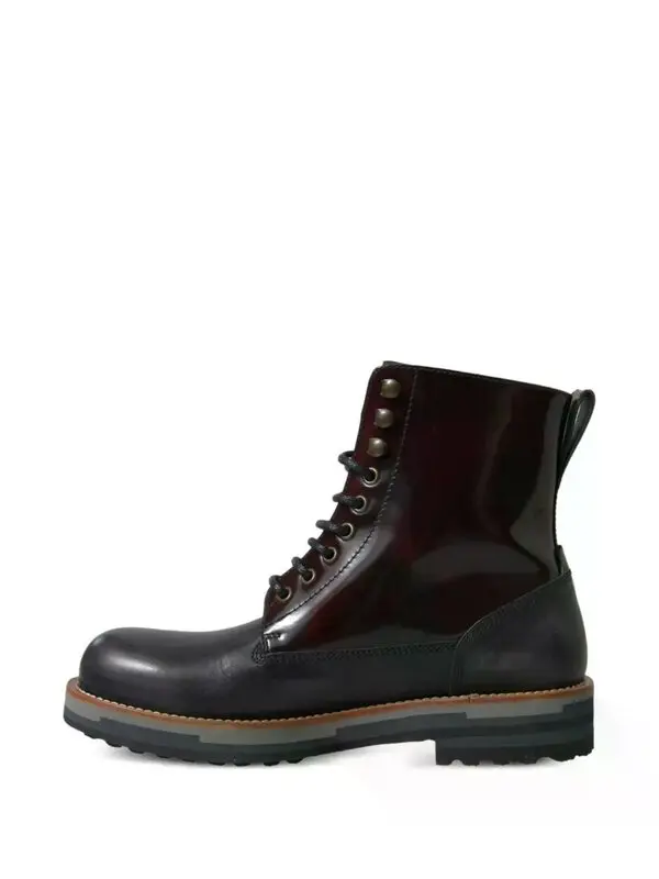 Dolce & Gabbana Two-tone Leather Lace-up Boots