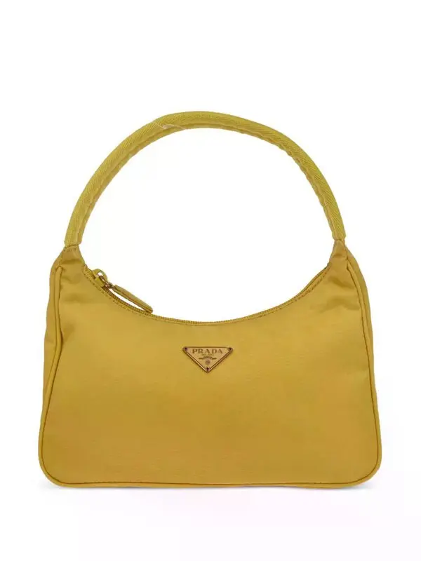 Prada Enamel Triangle Logo Tote Bag