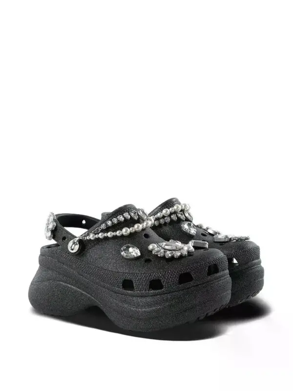 CROCS Bae Wedding Crystal-embellished Faux-pearl Mules