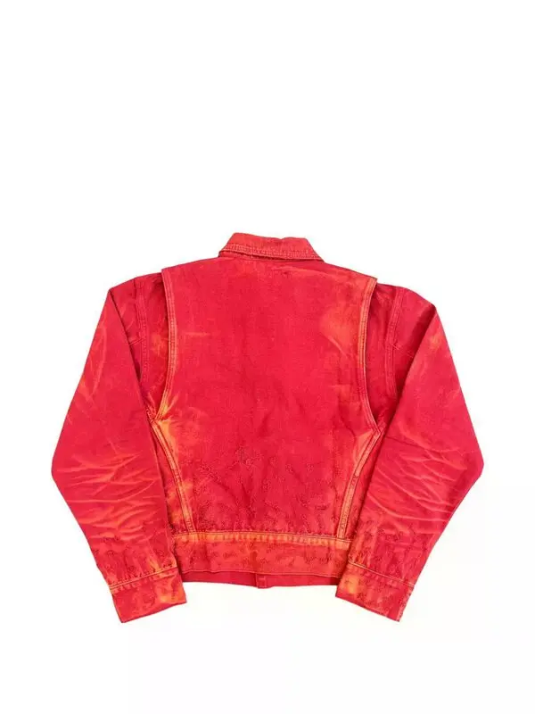 THUG CLUB Two-tone Washed Shirt Jacket