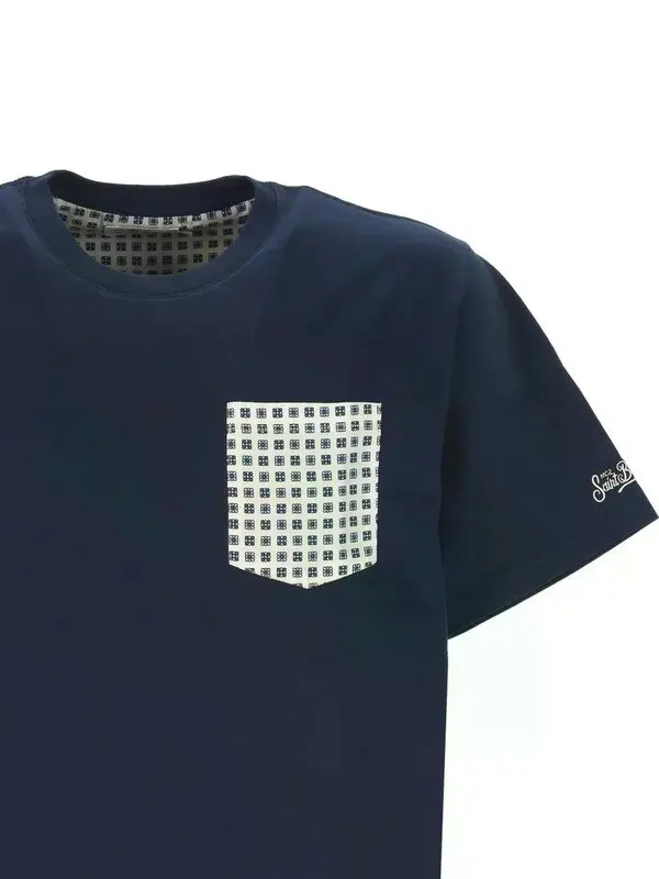 MC2 SAINT BARTH Geometric-print Chest-pocket T-shirt