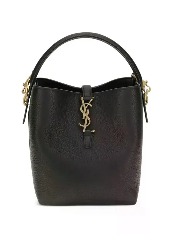 Saint Laurent Le 37 Leather Bucket Bag - Black