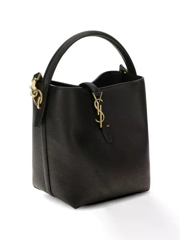 Saint Laurent Le 37 Leather Bucket Bag - Black