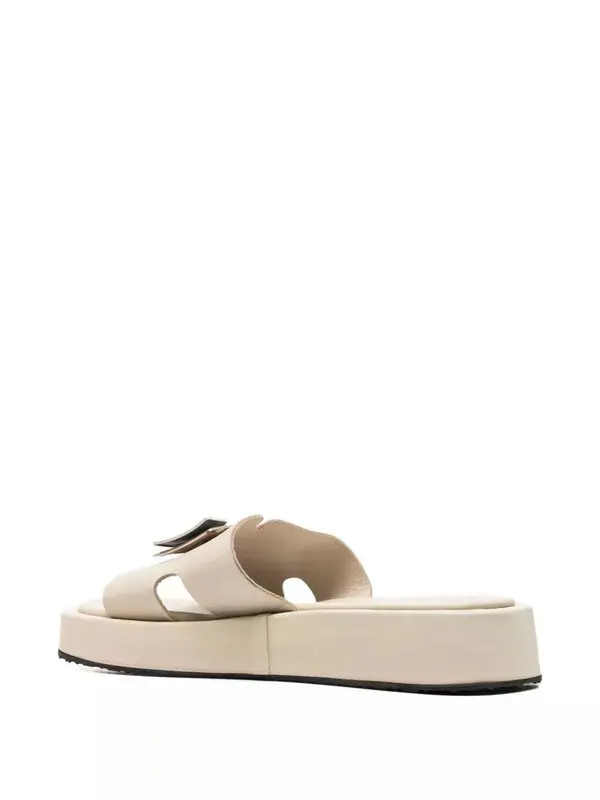 SERGIO MORETTI FIRENZE Logo Plaque Platform Slippers