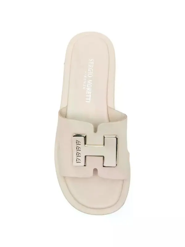 SERGIO MORETTI FIRENZE Logo Plaque Platform Slippers