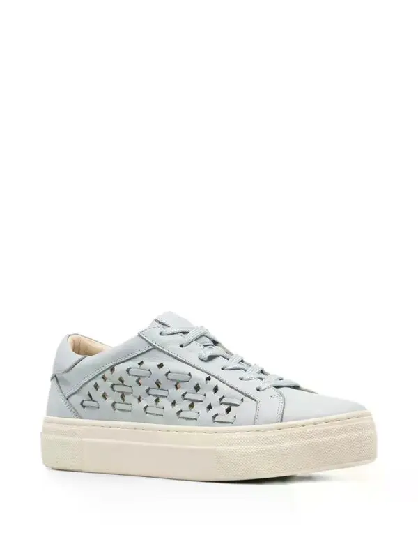 SERGIO MORETTI FIRENZE Light Leather Cut-out Sneakers