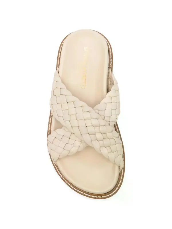SERGIO MORETTI FIRENZE Braided Crossover-strap Mules