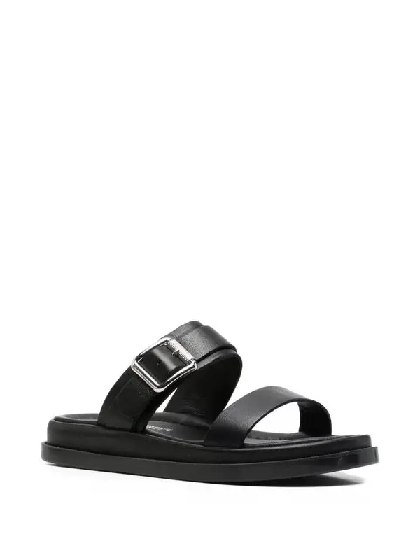 SERGIO MORETTI FIRENZE Buckle-fastening Leather Sandals - Black
