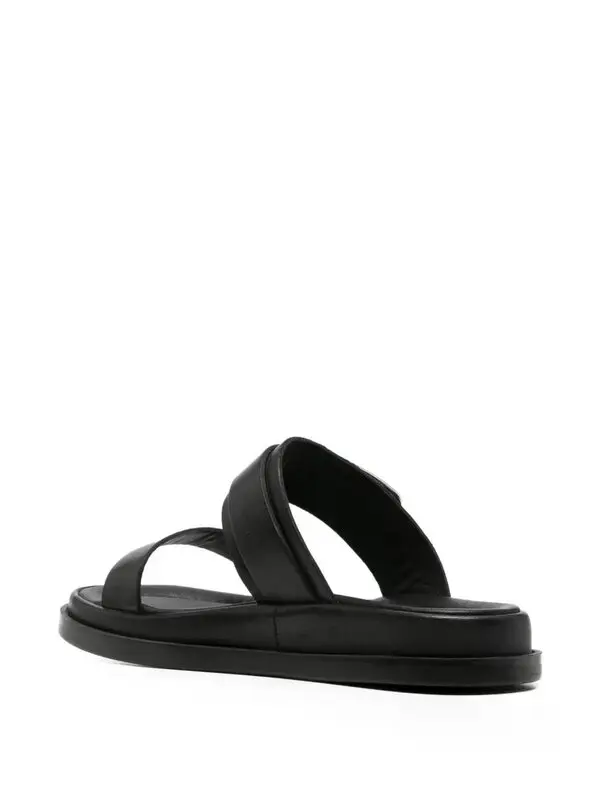 SERGIO MORETTI FIRENZE Buckle-fastening Leather Sandals - Black