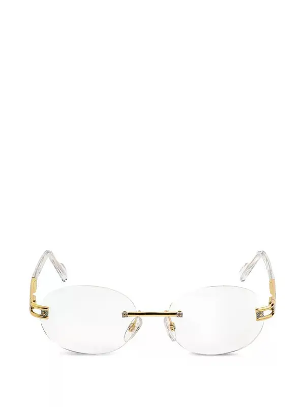 Cazal Rimless Oval-frame Eyeglasses - Gold