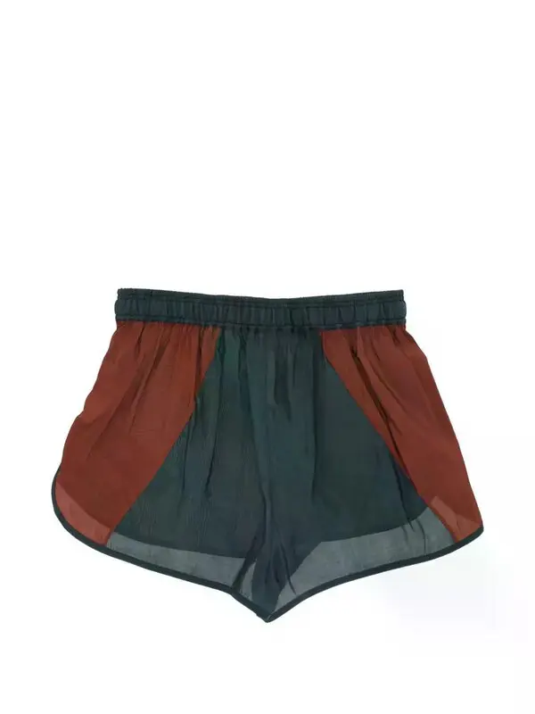 Saint Laurent Colour-block Elasticated Shorts - Green