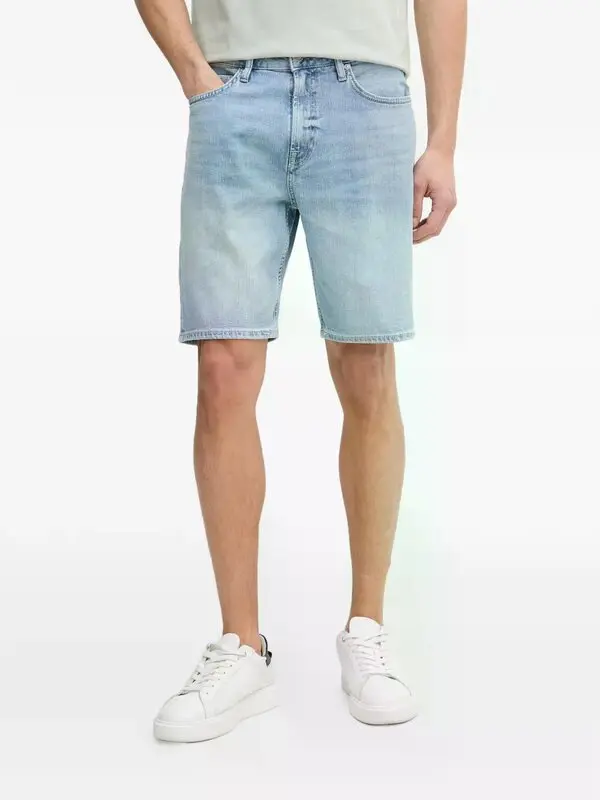 Guess Logo Patch Denim Shorts