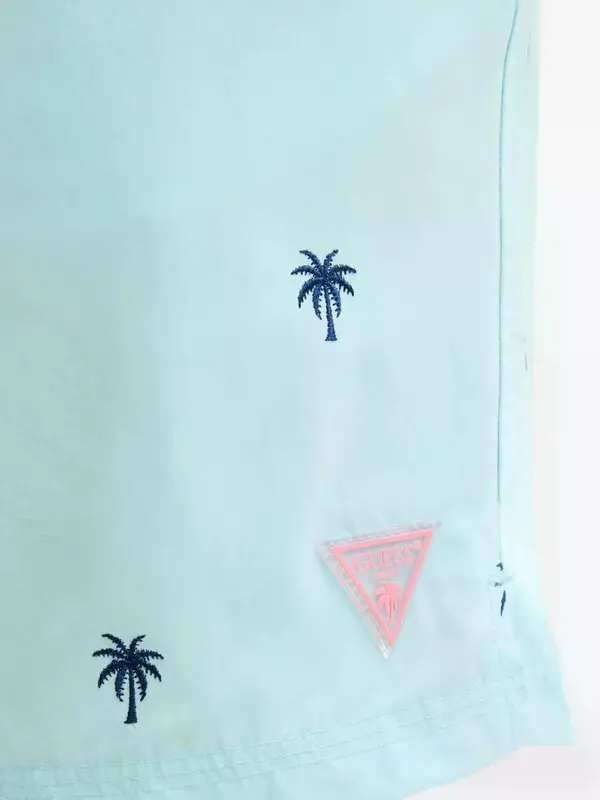 Guess Embroidered Palm Tree Swim Shorts