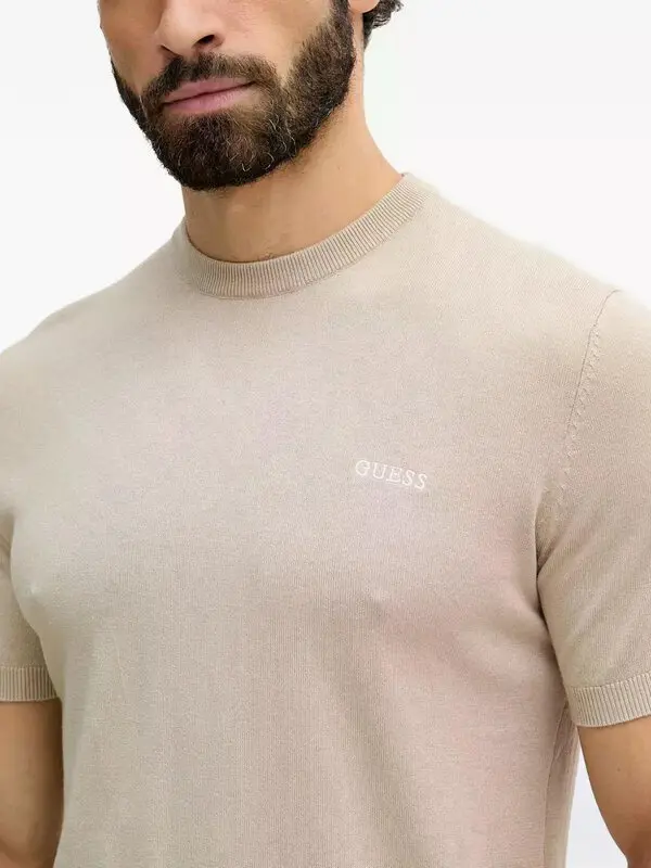 Guess Logo Embroidered Short-sleeve Sweater