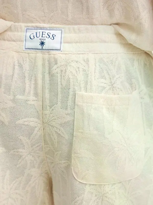 Guess Cream Palm-tree Deck Shorts