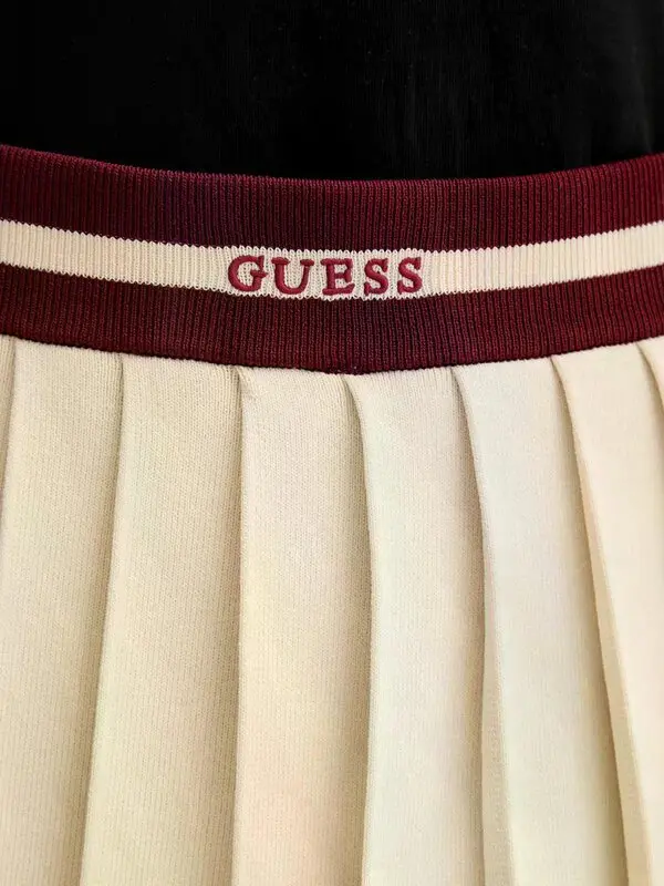 Guess Pleated Mini Skirt With Logo Waistband