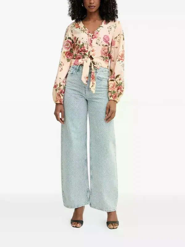 Guess Floral Print V-neck Blouse