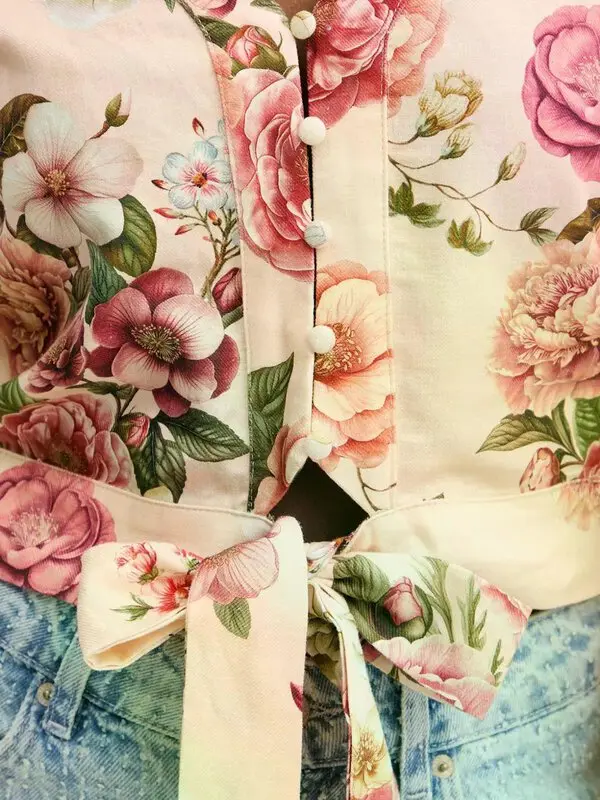 Guess Floral Print V-neck Blouse