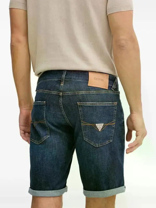 Guess Sonny Logo-patch Denim Shorts