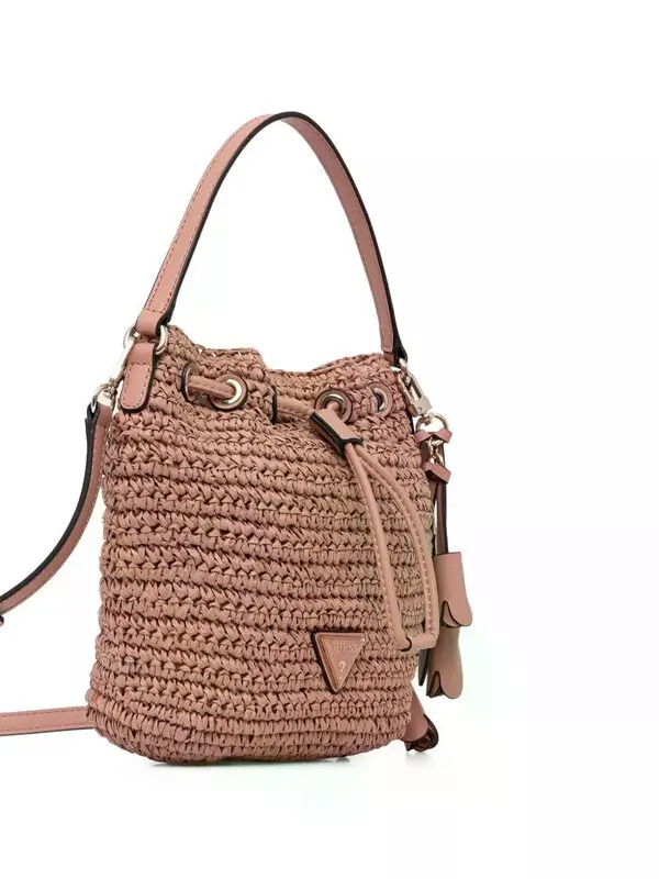 Guess Ofelia Interwoven Bucket Bag - Pink