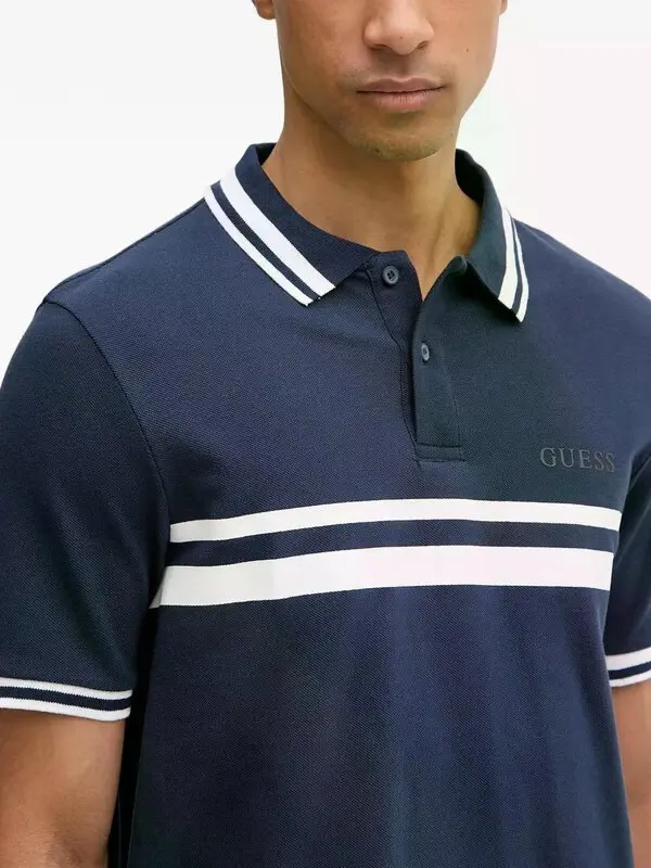 Guess Striped-detail Polo Shirt