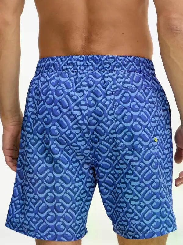 Guess Logo Print Drawstring Swim Shorts