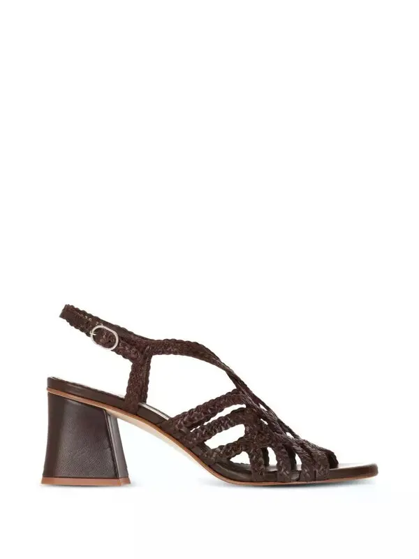 LA ROSE Woven Cage Sandals