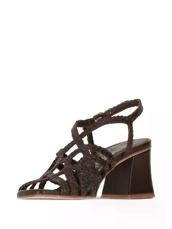 LA ROSE Woven Cage Sandals