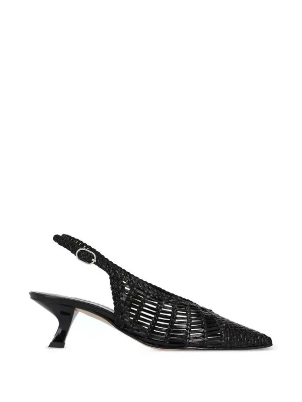 LA ROSE Woven Slingback Pumps