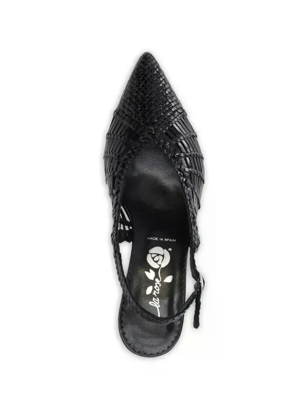 LA ROSE Woven Slingback Pumps