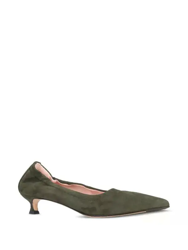 LA ROSE Elasticated Pointed-toe Pumps - Green