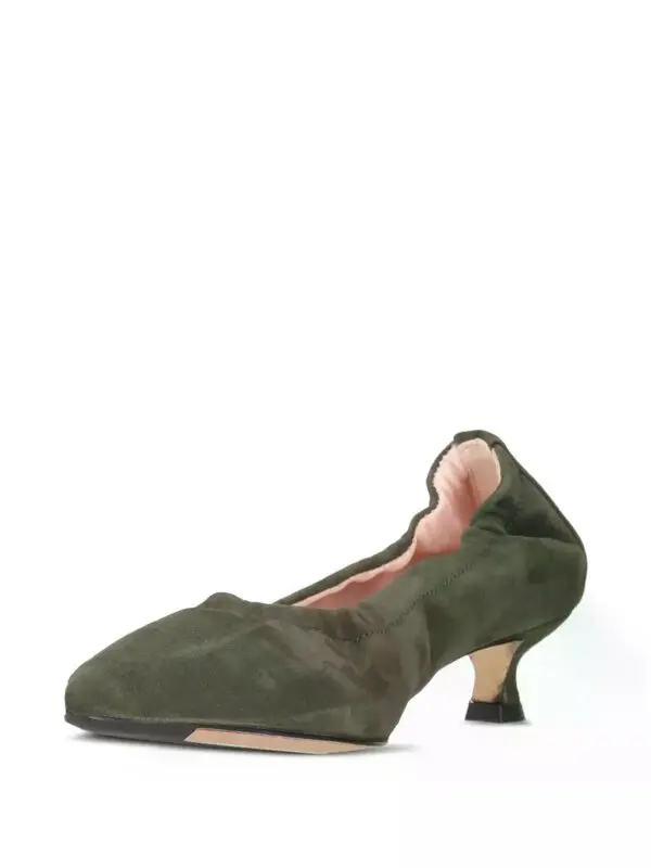 LA ROSE Elasticated Pointed-toe Pumps - Green