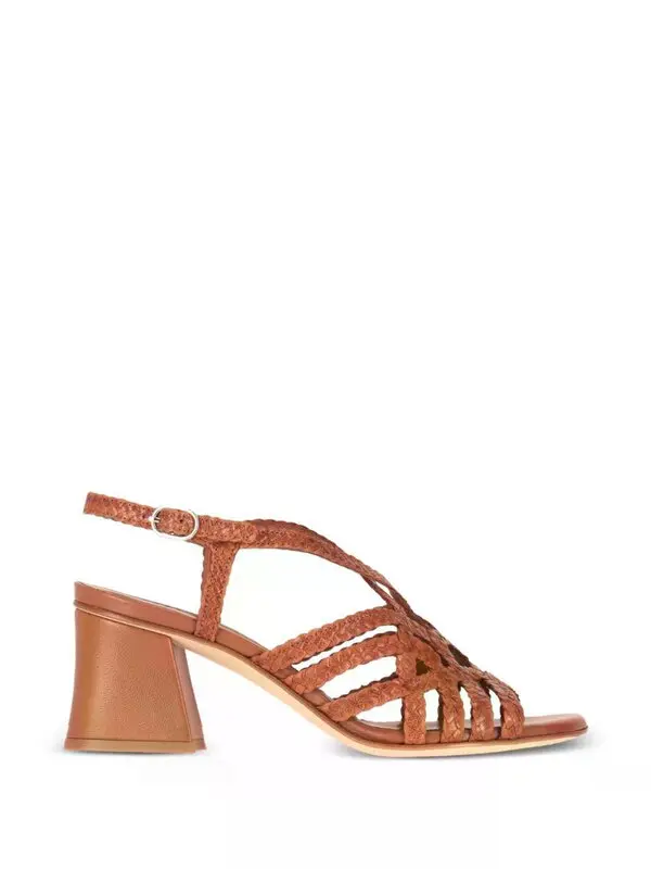 LA ROSE Woven Cage-strap Sandals