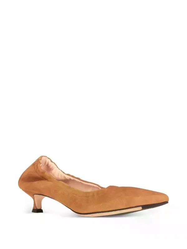 LA ROSE Elasticated Pointed-toe Pumps - Orange