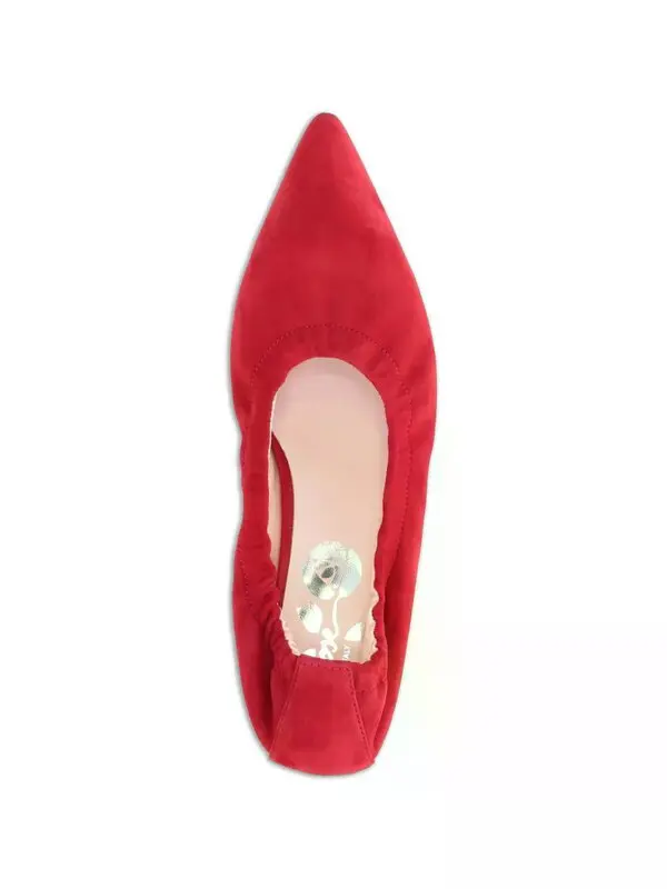 LA ROSE Elasticated Pointed-toe Pumps - Red