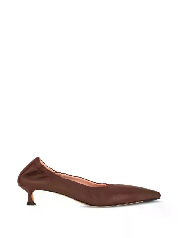 LA ROSE Elasticated Nappa Leather Pumps - Brown