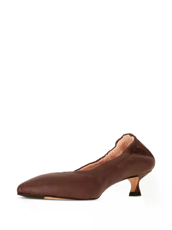 LA ROSE Elasticated Nappa Leather Pumps - Brown