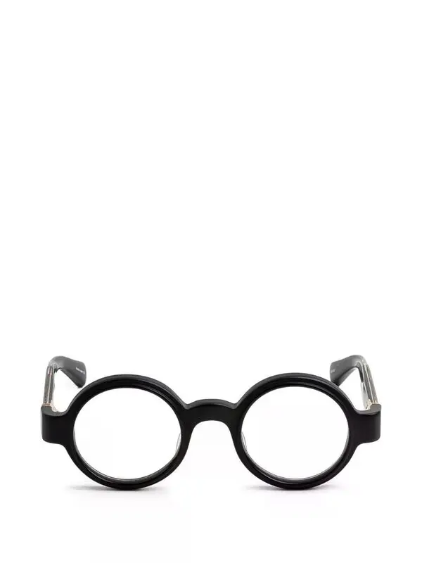 Matsuda Engraved Arm Round Frame Glasses - Black