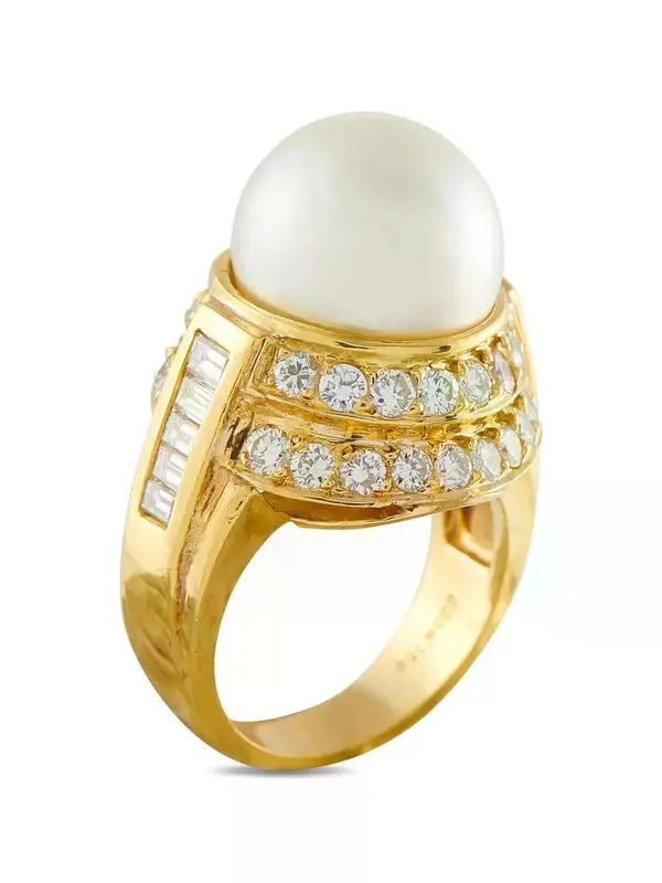 LB EXCLUSIVE 18k Yellow Pearl And Diamond Ring - Gold