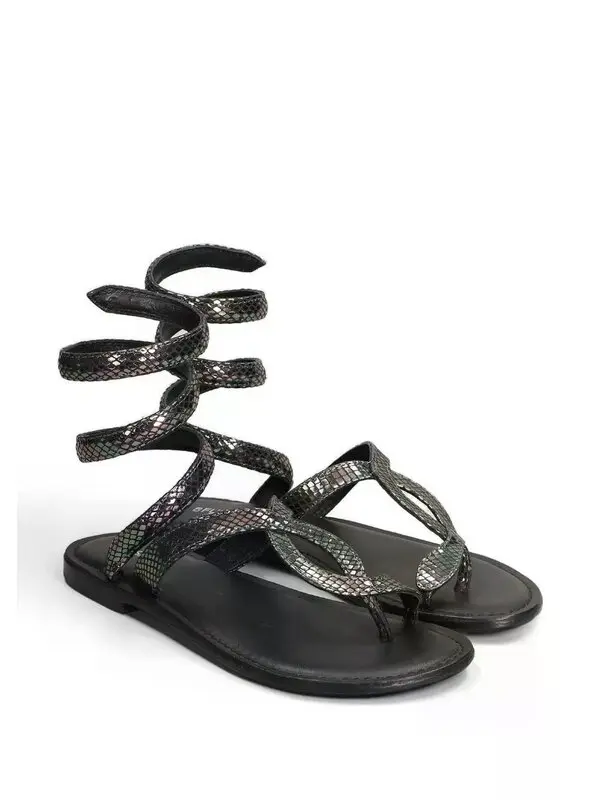 FUSION Snake-effect Wrap-around Sandals