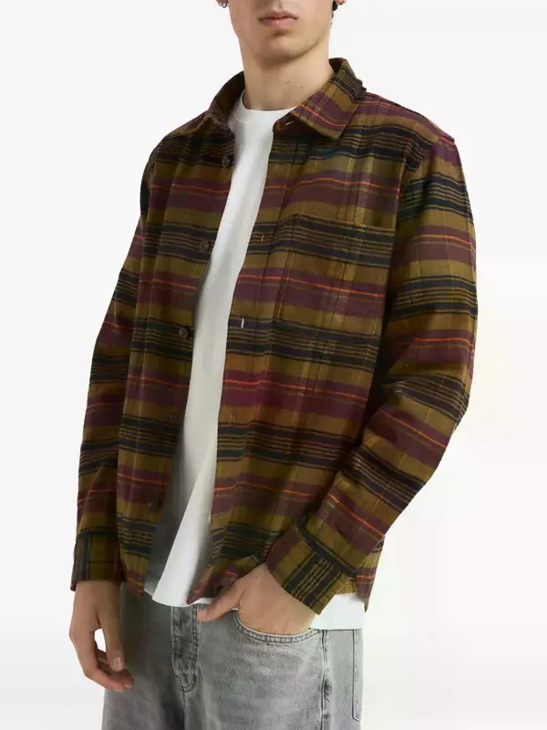 LES DEUX Lennon Check-pattern Chest-pocket Shirt