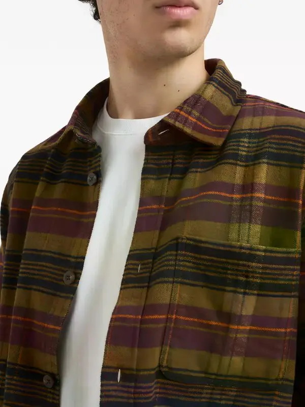 LES DEUX Lennon Check-pattern Chest-pocket Shirt